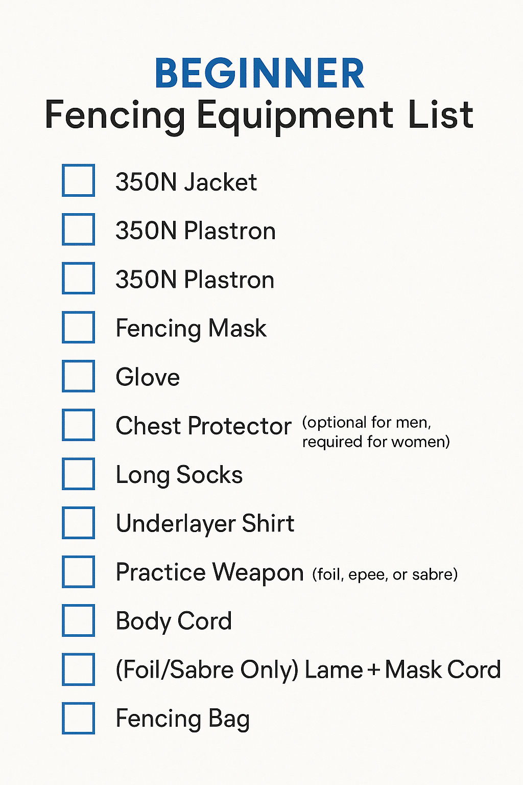 Complete Fencing Equipment List: Get Ready to Fence with Confidence